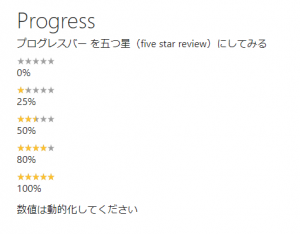 【応用編】bootstrapのProgressで五つ星レビュー | tomisan.com